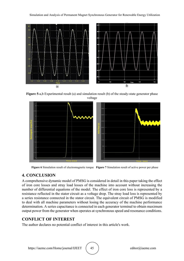 SIMULATION AND ANALYSIS OF PERMANENT MAGNET SYNCHRONOUS GENERATOR FOR ...