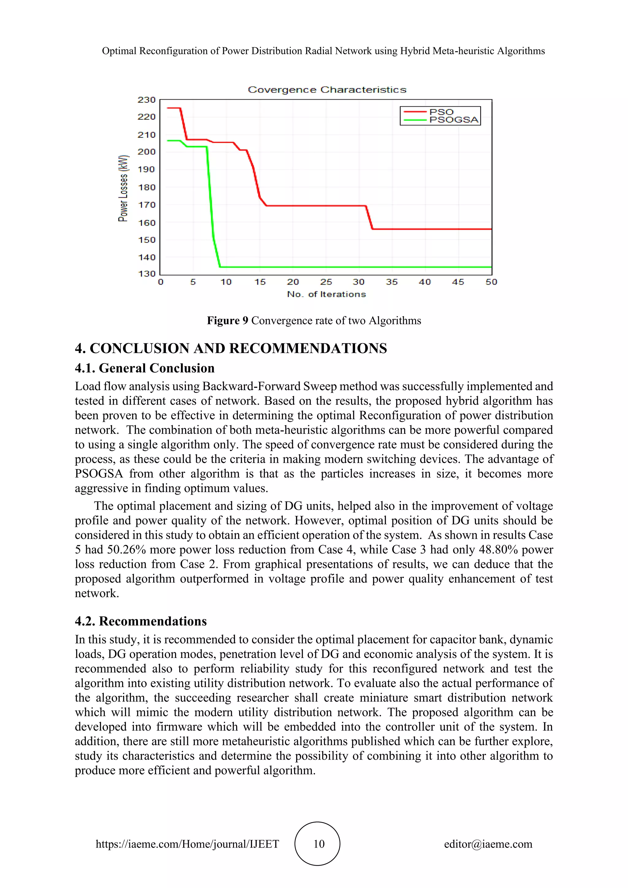 OPTIMAL RECONFIGURATION OF POWER DISTRIBUTION RADIAL NETWORK USING HYBRID META-HEURISTIC ...