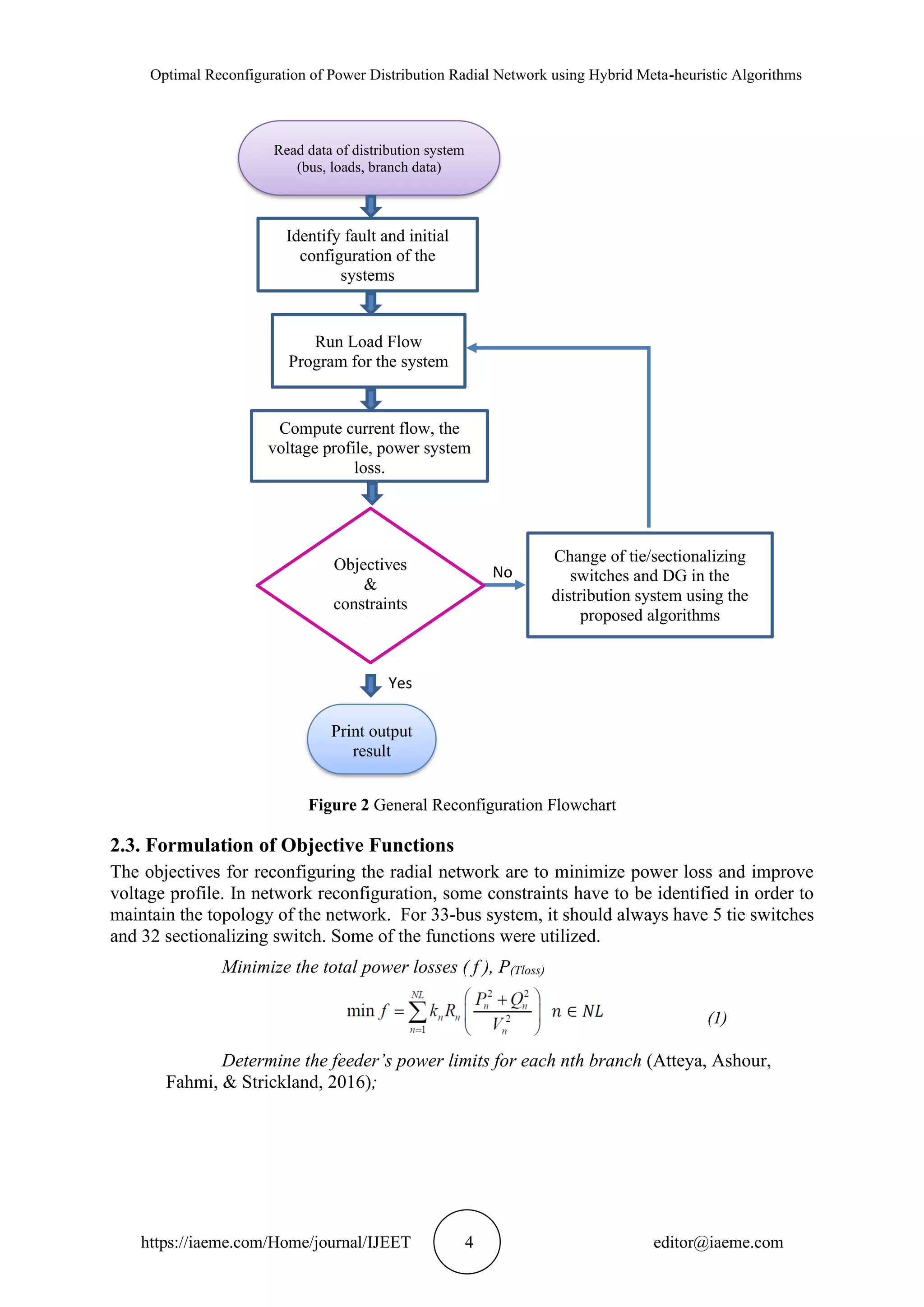 Optimal Reconfiguration Of Power Distribution Radial Network Using Hybrid Meta Heuristic