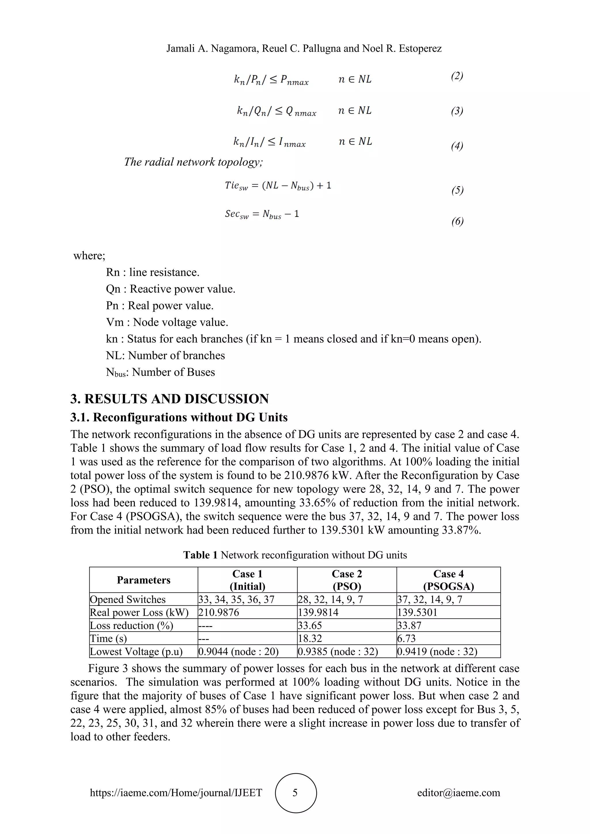 Optimal Reconfiguration Of Power Distribution Radial Network Using Hybrid Meta Heuristic