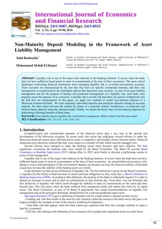 Non-Maturity Deposit Modeling in the Framework of Asset Liability ...