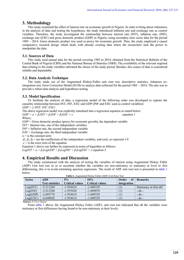 The Relationship between Interest Rate and Economic Growth in Nigeria: An Error Correction Model ...