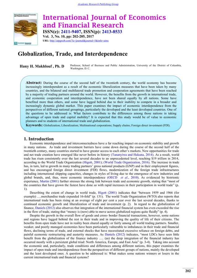 Globalization, Trade, and Interdependence | PDF | Business | Business ...