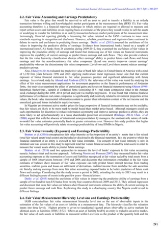 Fair Value Accounting and Earnings Predictability of Listed Deposit Money Banks in Nigeria | PDF
