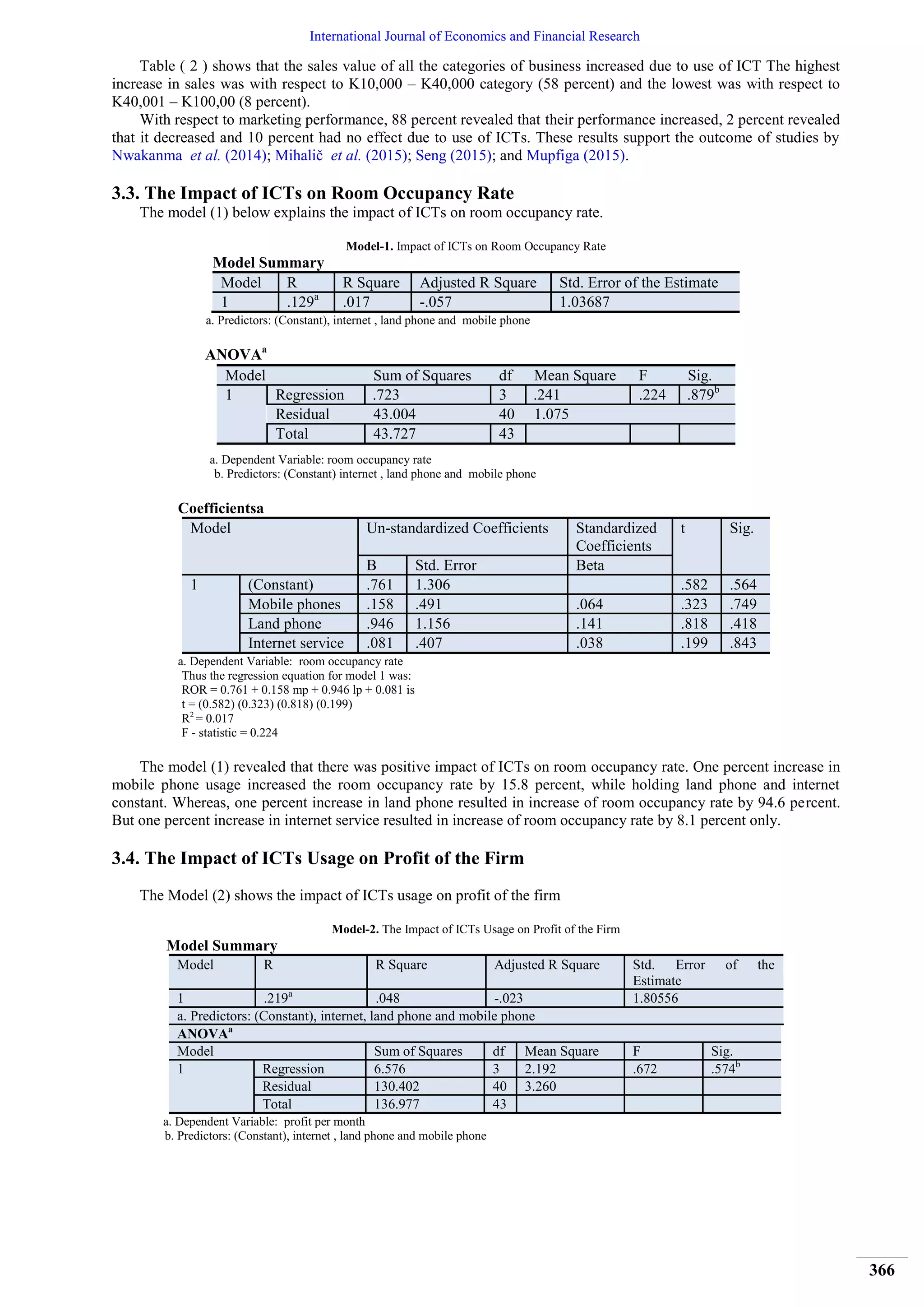 The Impact of Icts on Hospitality Sector of Tourism in Zambia | PDF