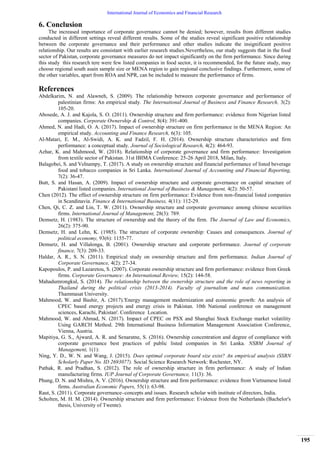 Role of Corporate Governance in Firm “Performance and Ownership Structure”: Evidence from Listed ...