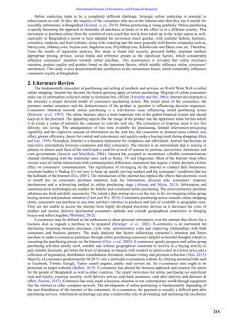 Exploring the Key Factors Influencing Consumers’ Intention, Satisfaction and Loyalty towards ...