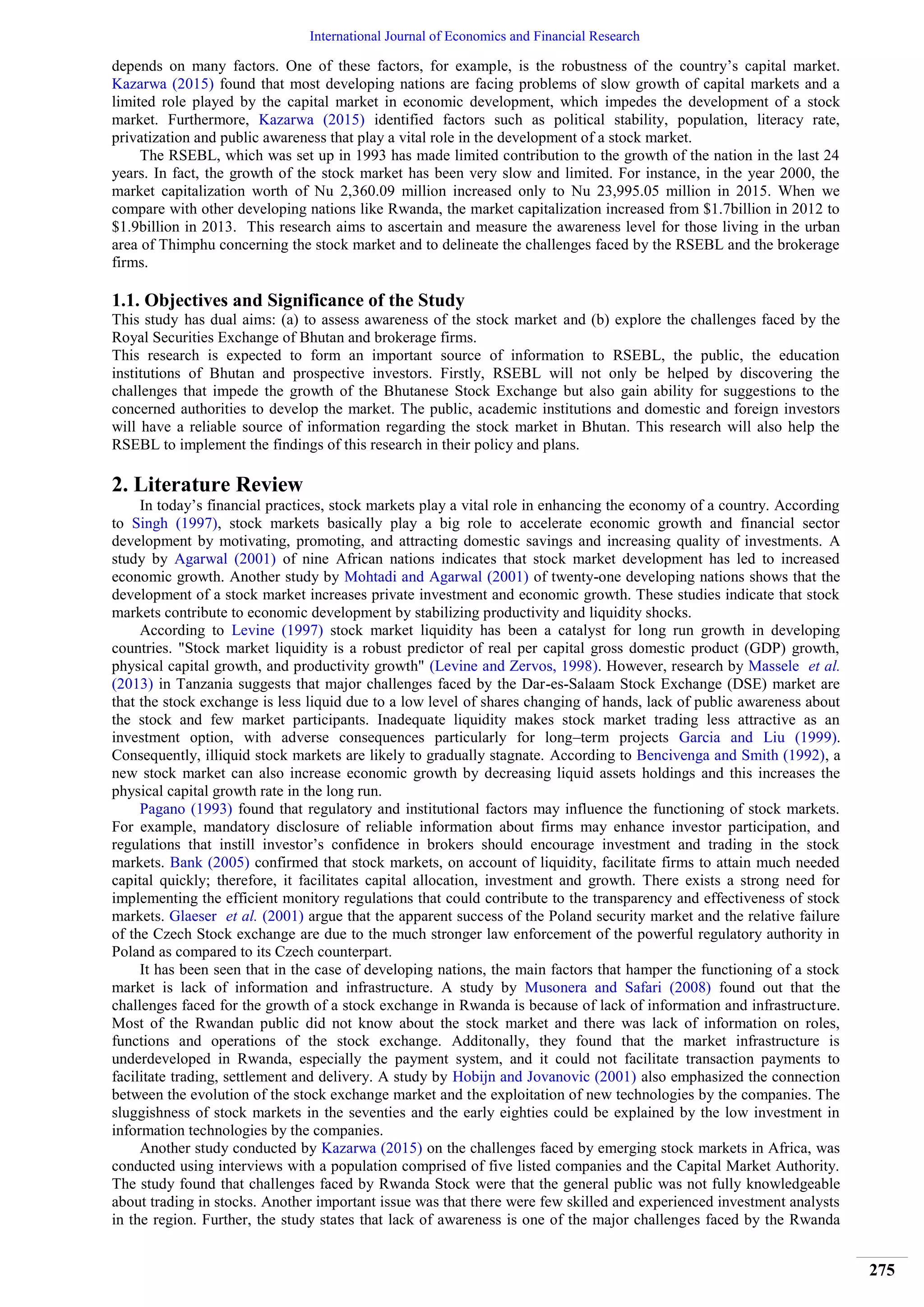 Awareness and Challenges of Stock Market in Bhutan | PDF