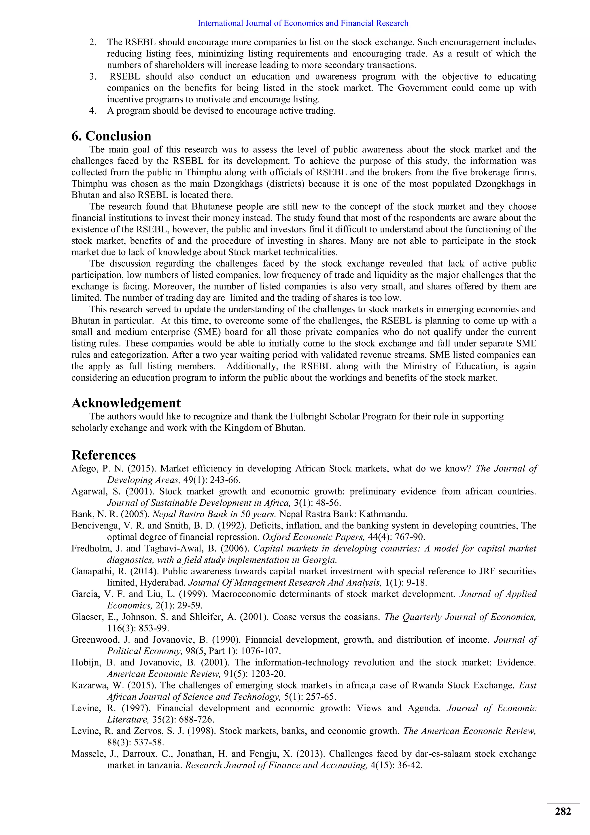 Awareness and Challenges of Stock Market in Bhutan | PDF