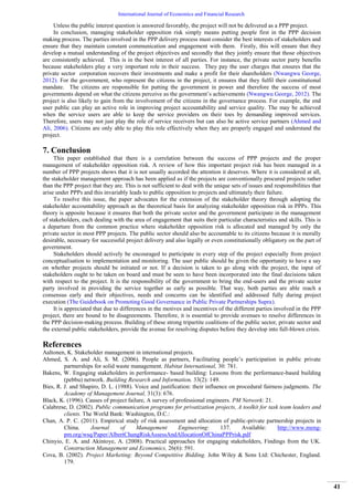 Stakeholder Opposition Risk in Public-Private Partnerships | PDF