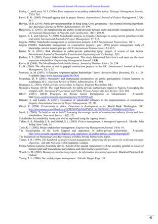 Stakeholder Opposition Risk in Public-Private Partnerships | PDF