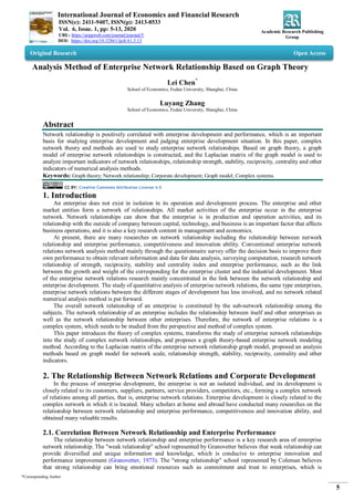 Analysis Method of Enterprise Network Relationship Based on Graph Theory | PDF