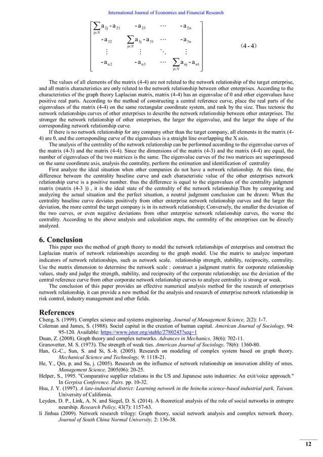 Analysis Method of Enterprise Network Relationship Based on Graph Theory | PDF