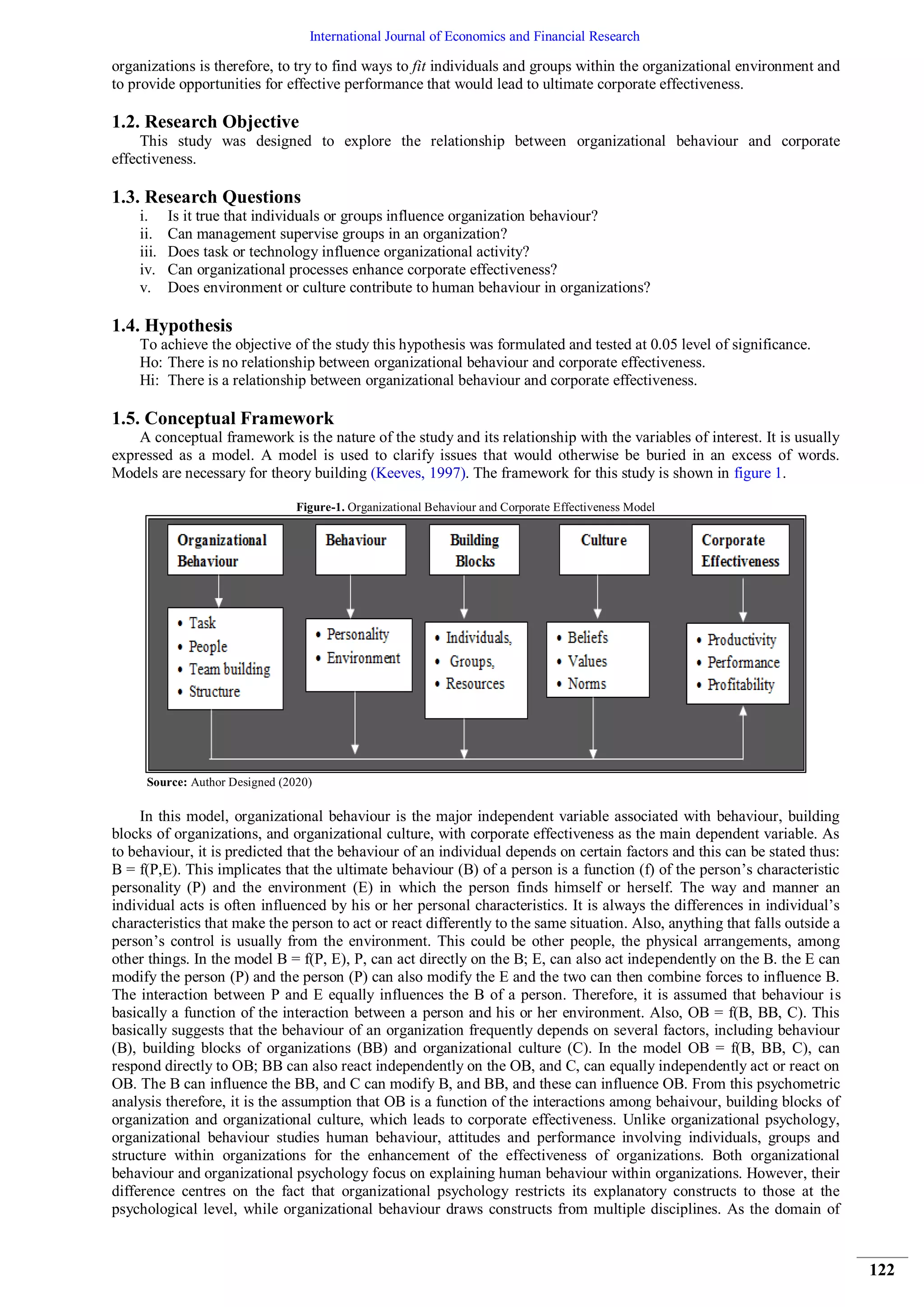 Organizational Behaviour and its Effect on Corporate Effectiveness | PDF