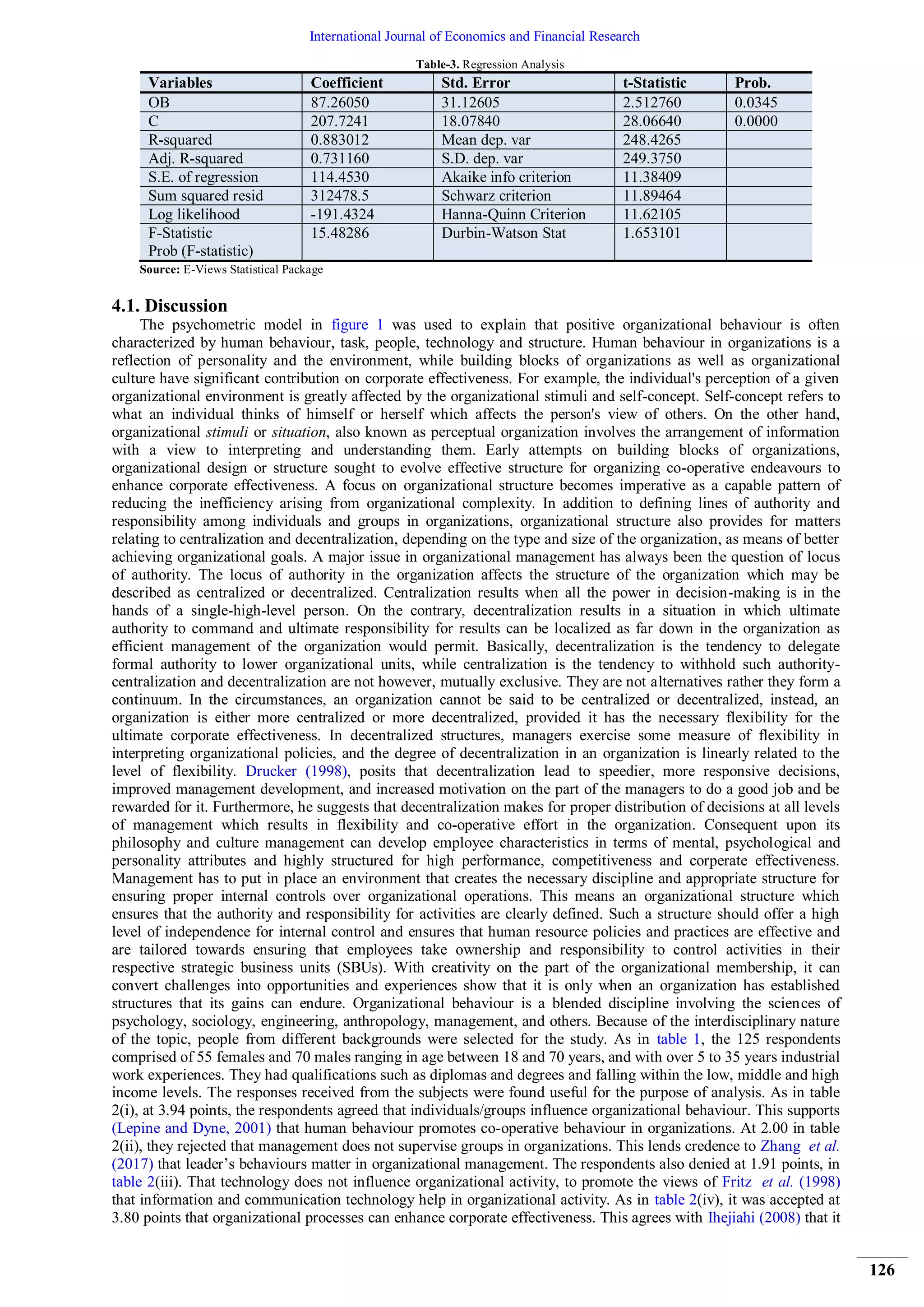 Organizational Behaviour and its Effect on Corporate Effectiveness | PDF