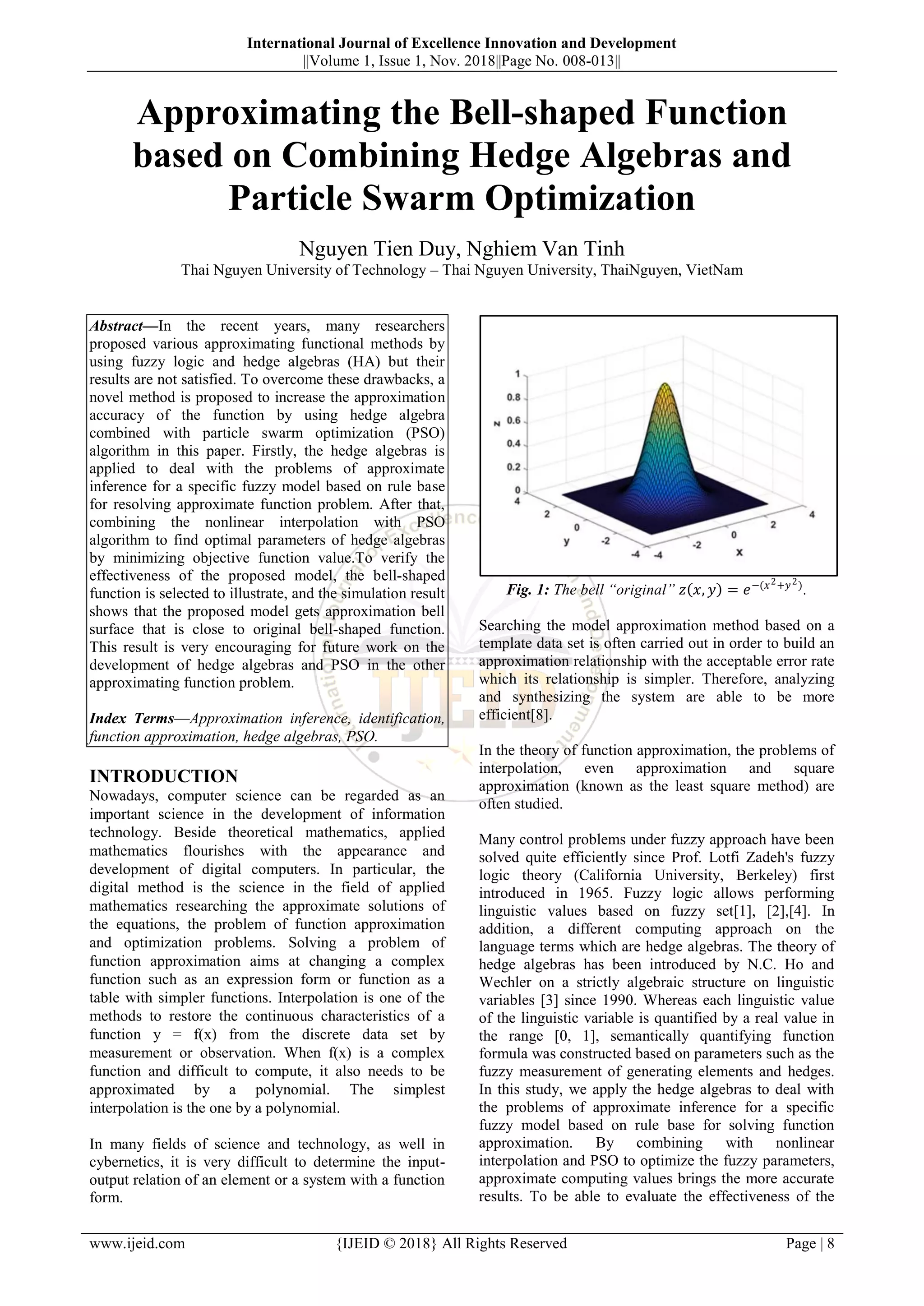 Approximating the Bell-shaped Function based on Combining Hedge Algebras and Particle Swarm ...