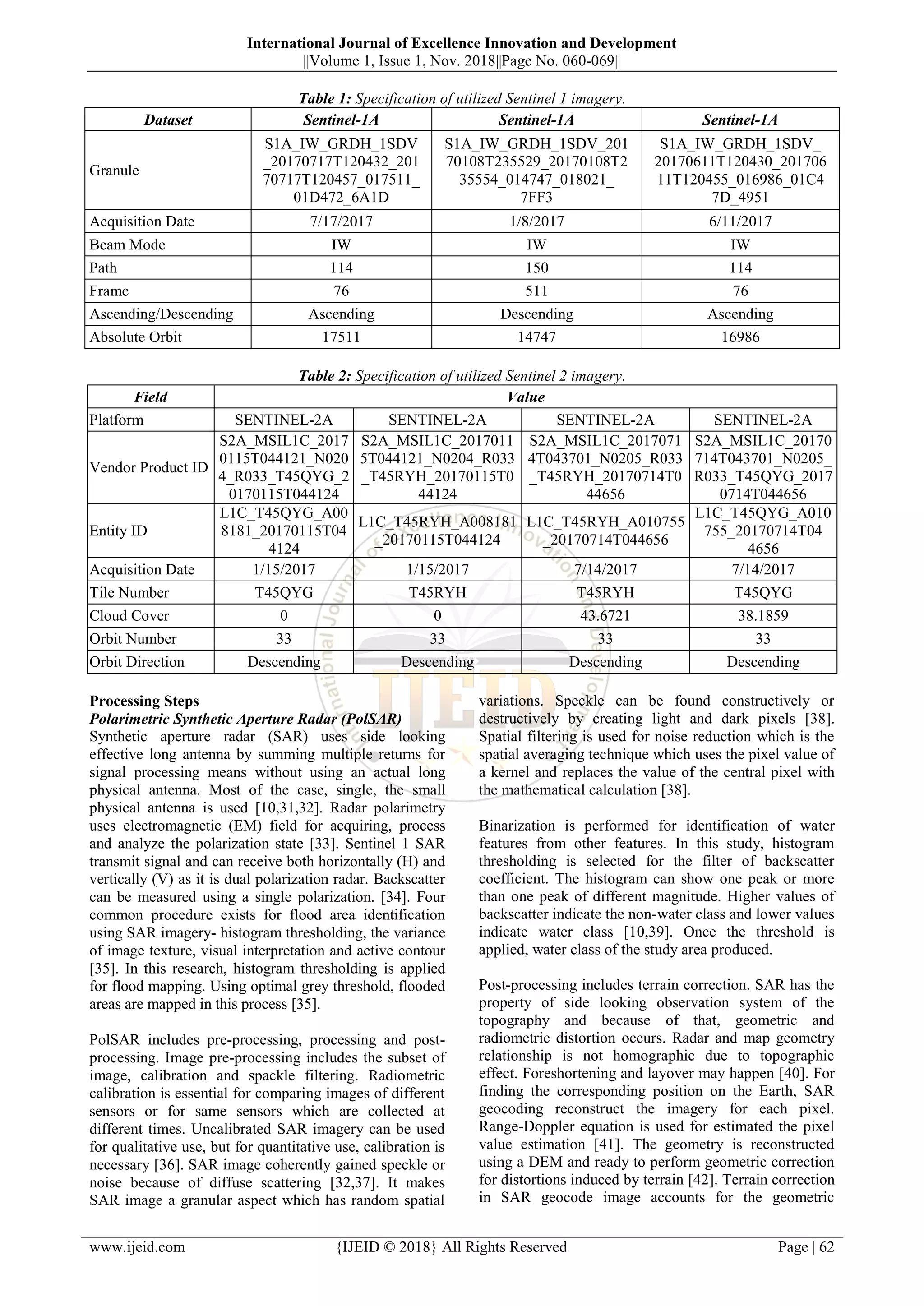 Flood Inundated Agricultural Damage and Loss Assessment Using Earth Observation Technique | PDF