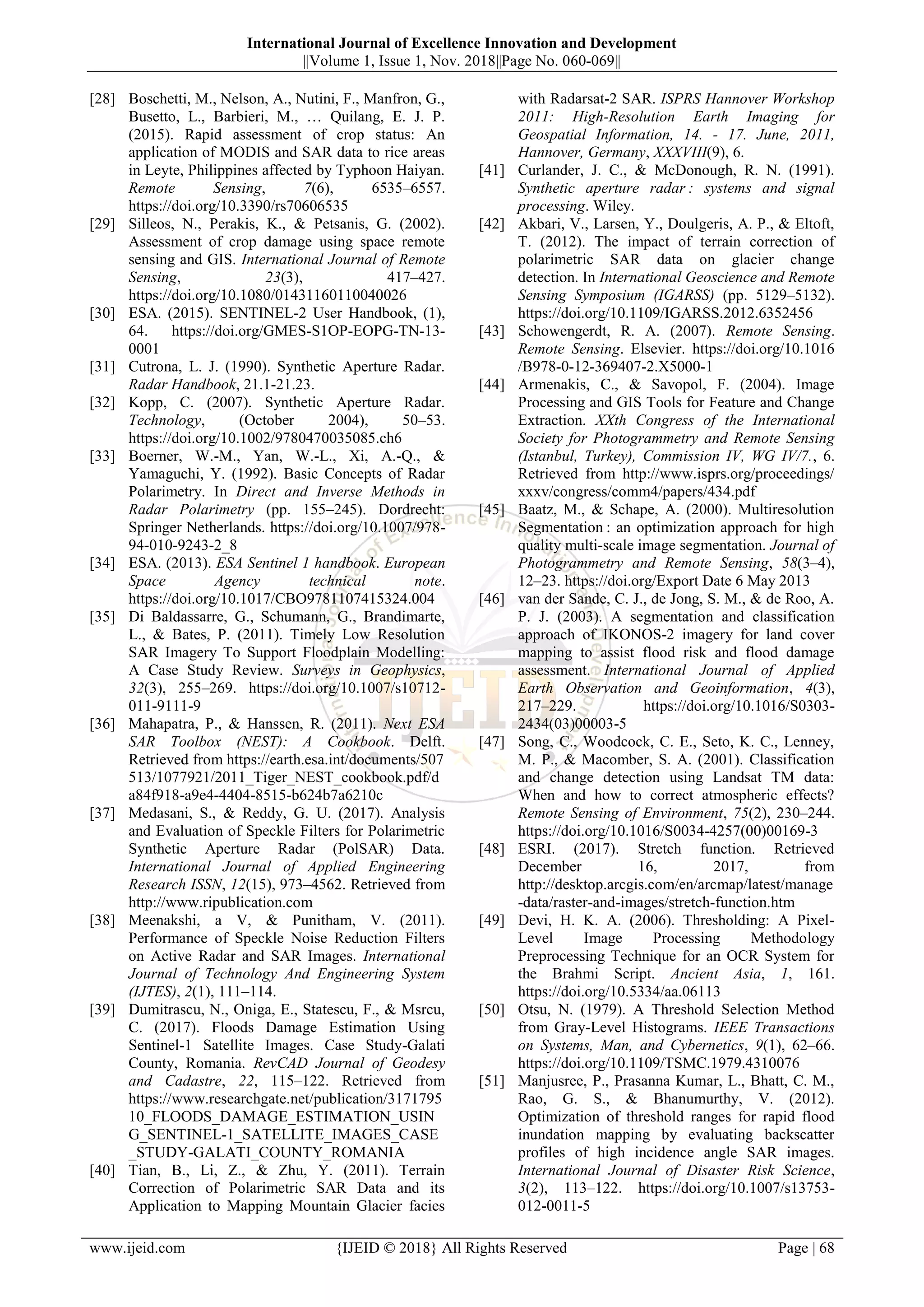 Flood Inundated Agricultural Damage and Loss Assessment Using Earth Observation Technique | PDF