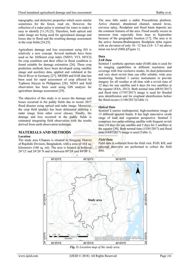 Flood Inundated Agricultural Damage and Loss Assessment Using Earth Observation Technique | PDF
