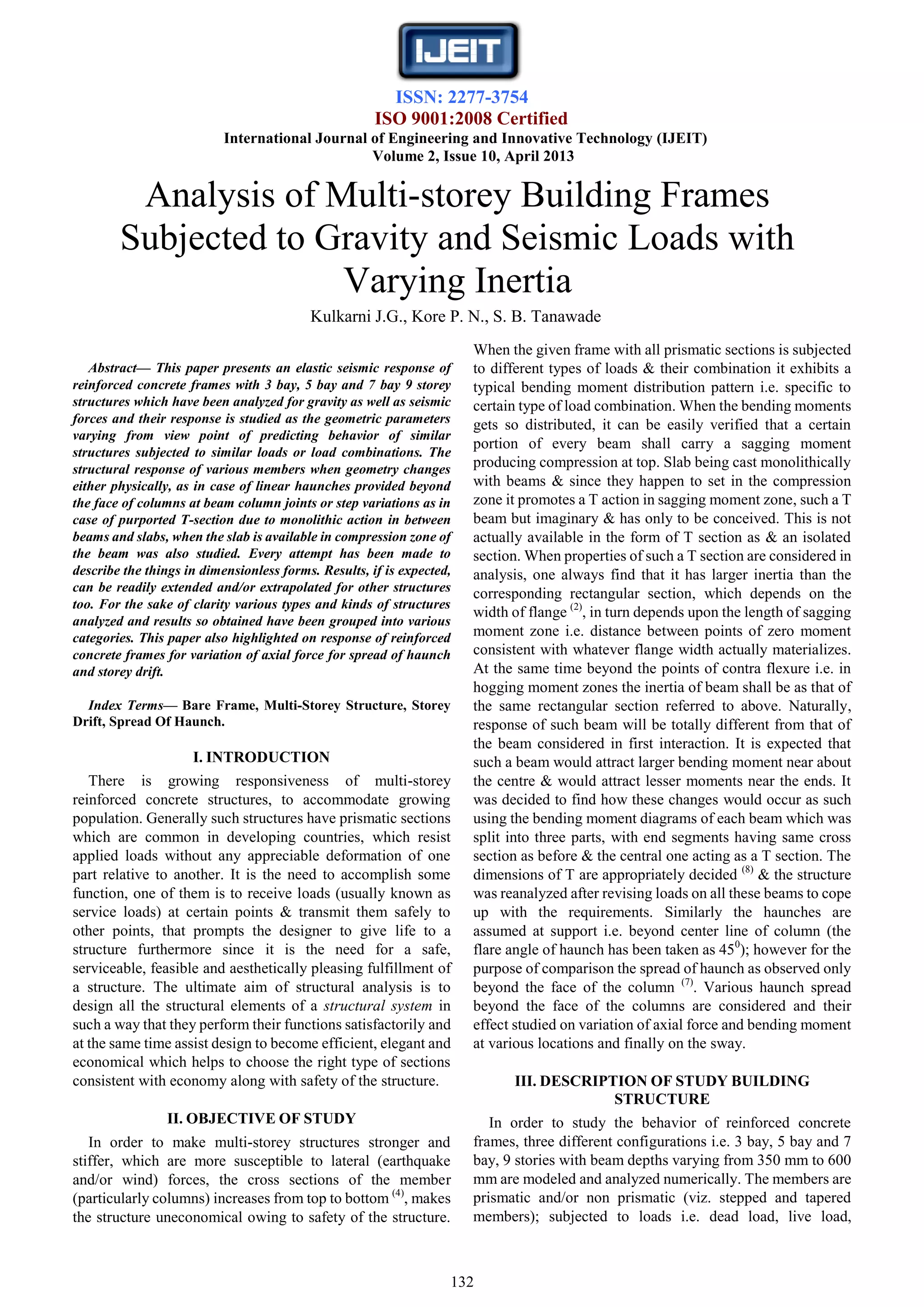 Analysis of Multi-storey Building Frames Subjected to Gravity and ...