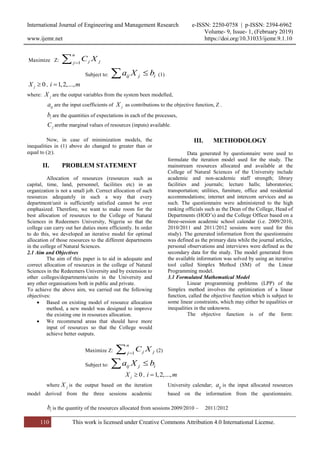 An Iterative Model as a Tool in Optimal Allocation of Resources in University Systems | PDF