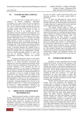 A Framework to Achieve Quality and Excellence in Higher Education: A Literature Review | PDF