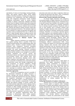 A Framework to Achieve Quality and Excellence in Higher Education: A ...