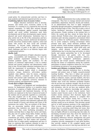 A Framework to Achieve Quality and Excellence in Higher Education: A ...