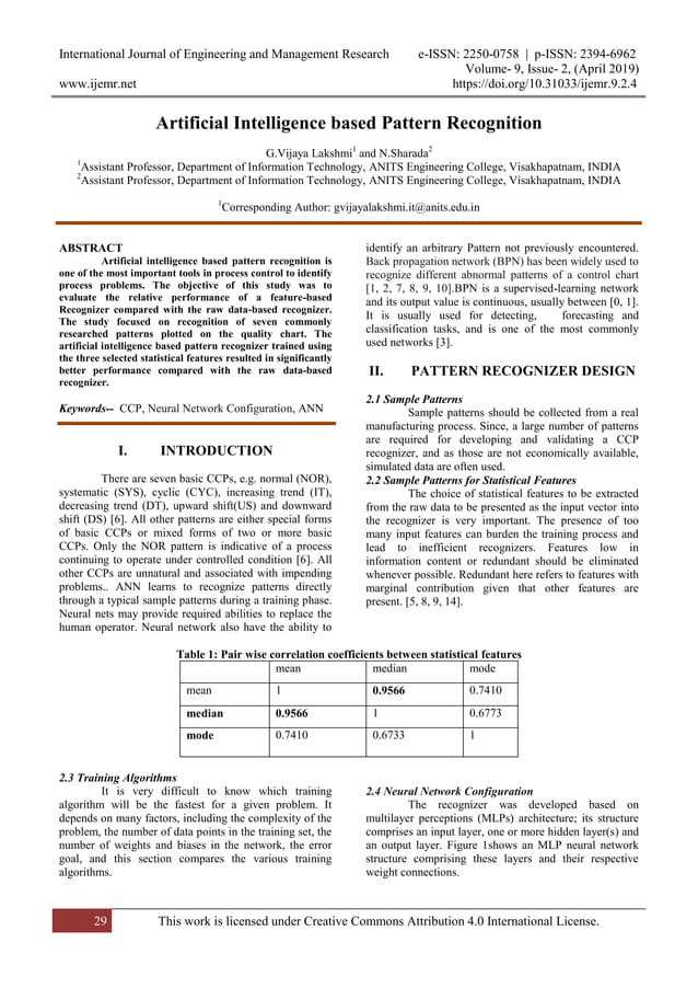 Artificial Intelligence Based Pattern Recognition Pdf
