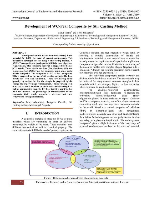 Development of WC-Feal Composite by Stir Casting Method | PDF