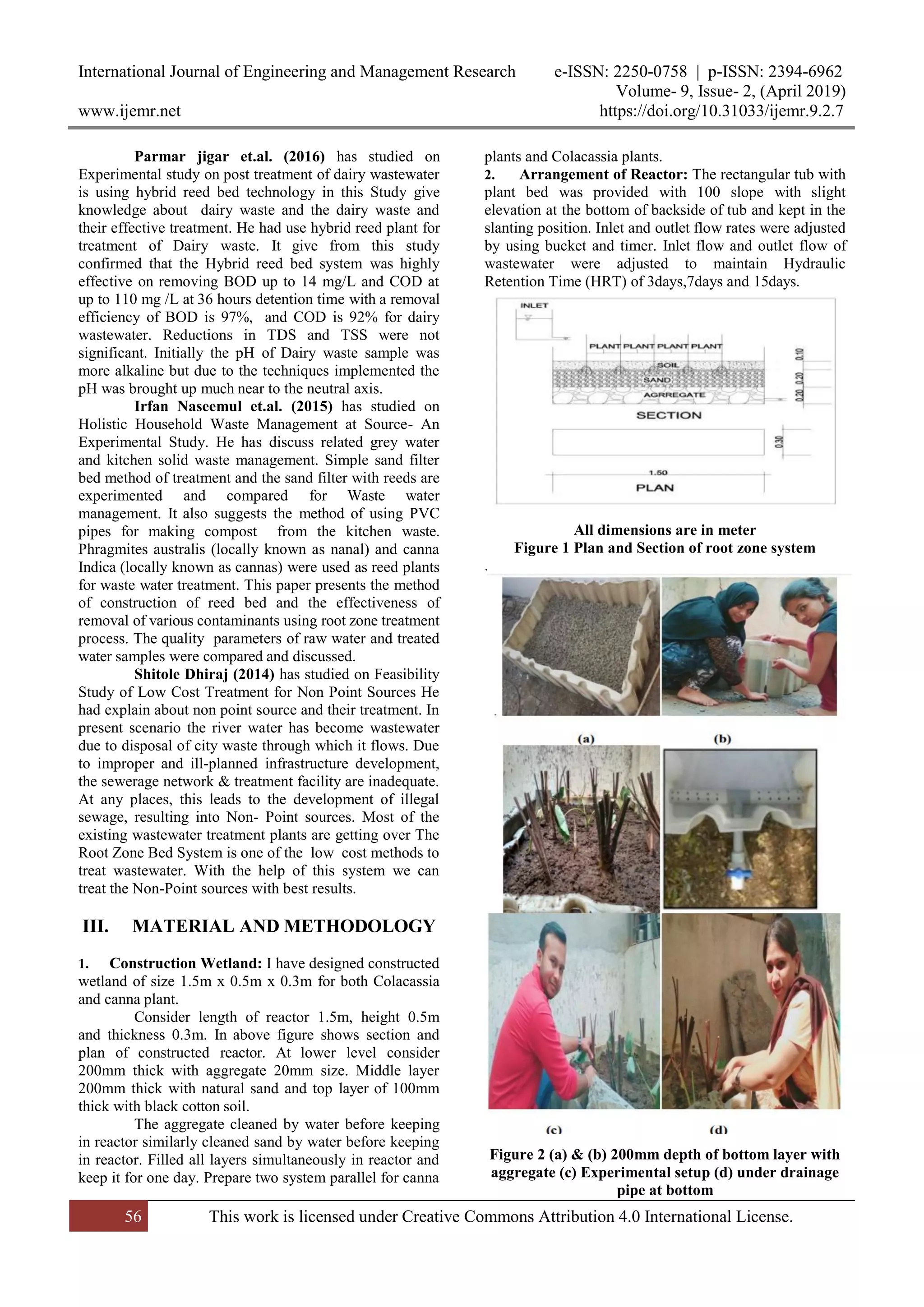 Domestic Wastewater Treatment by Root Zone Technology Option: Colacassia Plant | PDF