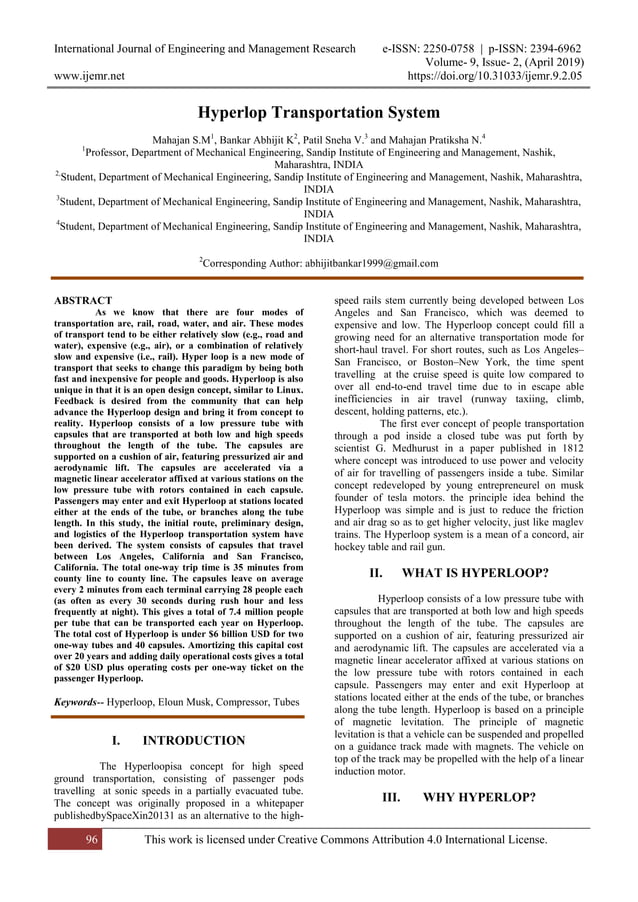 Hyperlop Transportation System | PDF