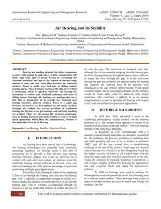 Air Bearing and its Stability | PDF