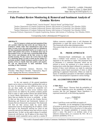 Fake Product Review Monitoring & Removal and Sentiment Analysis of ...