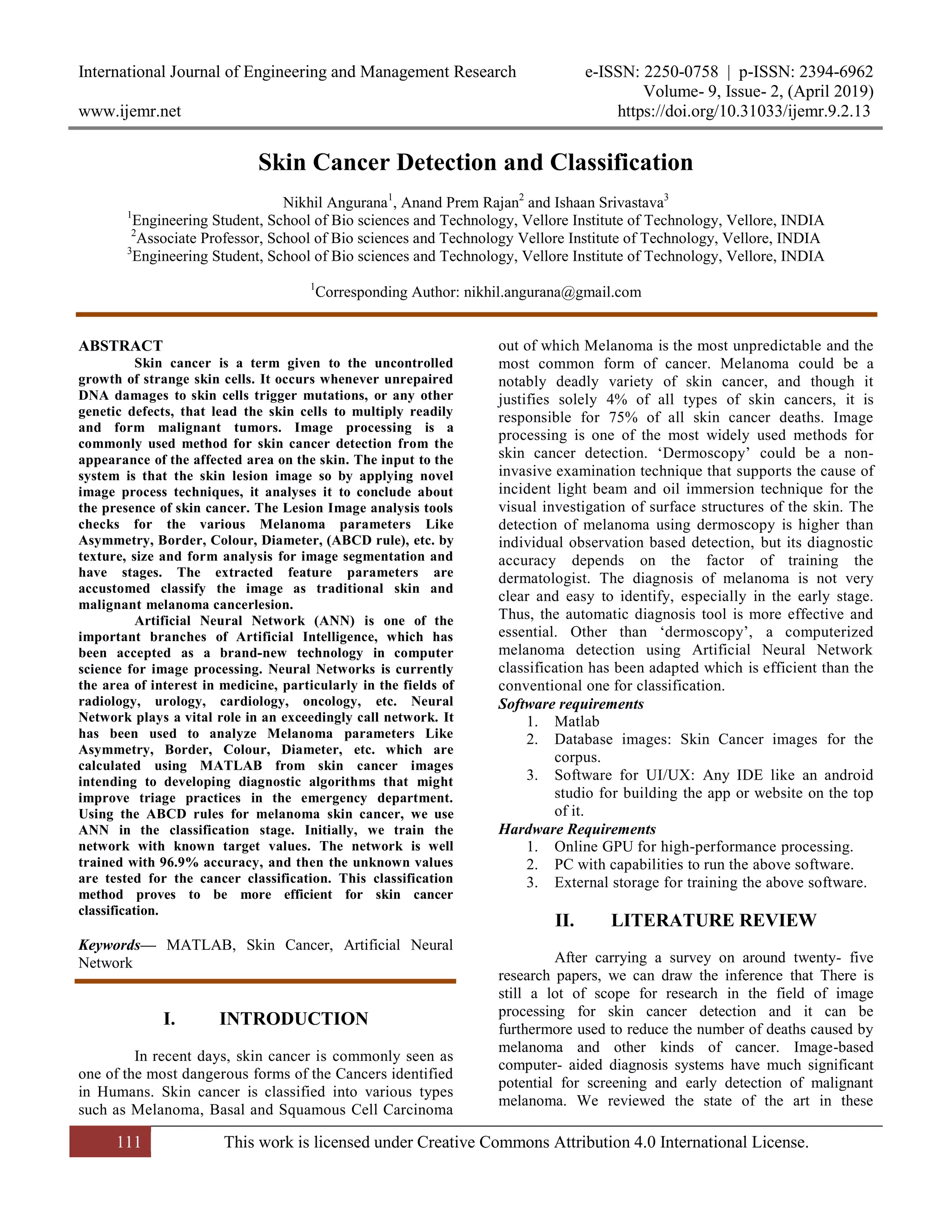 Skin Cancer Detection and Classification | PDF