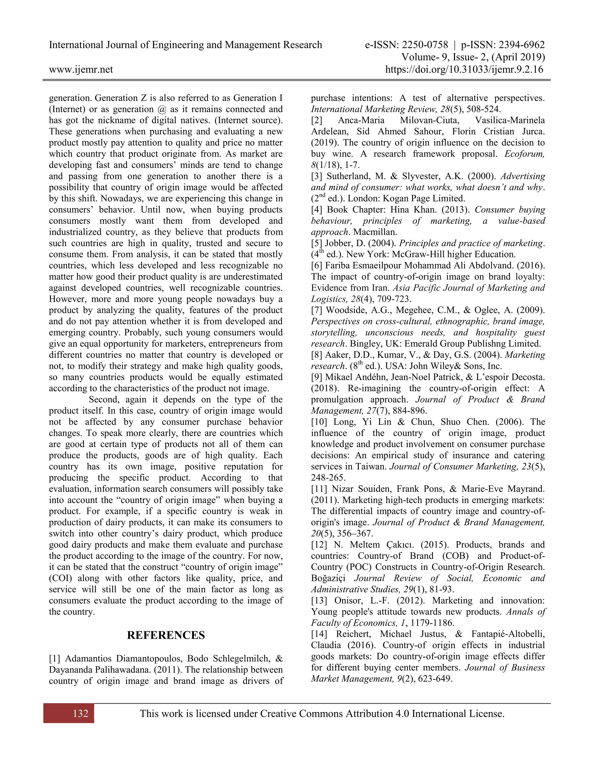 Literature Review: The Country of Origin Image Affecting Consumers’ Purchase Decision | PDF