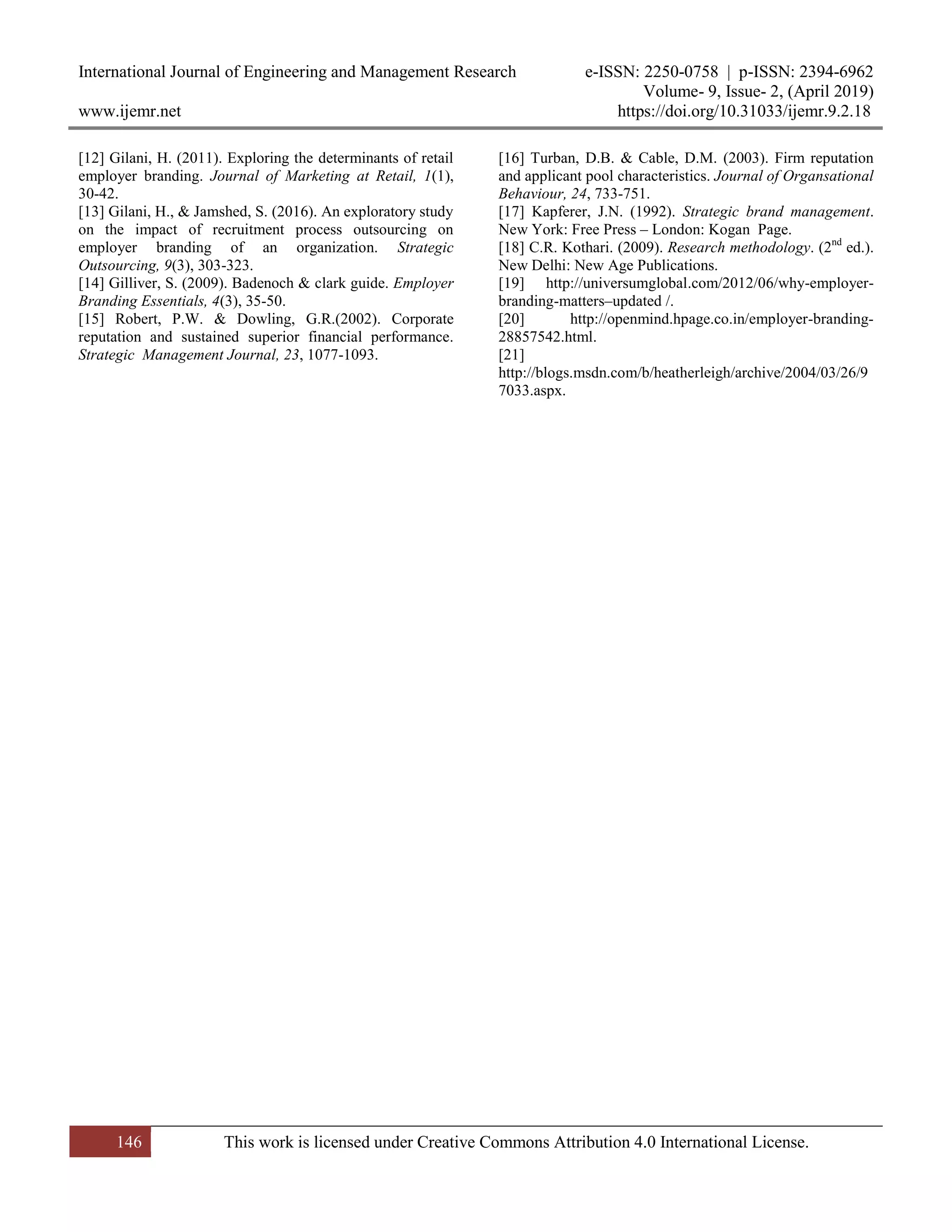 Employer Branding: A Literature Survey | PDF