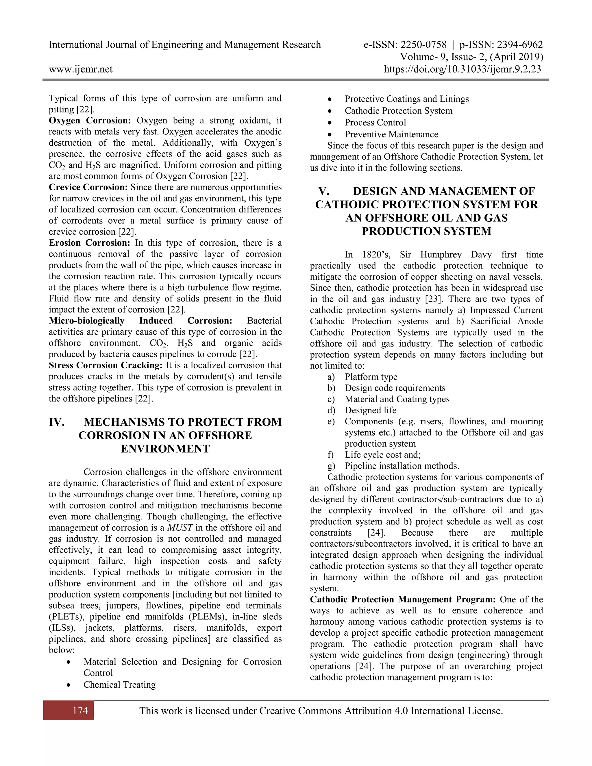 Design, Management and Key Success Factors of an Offshore Cathodic Protection System for ...