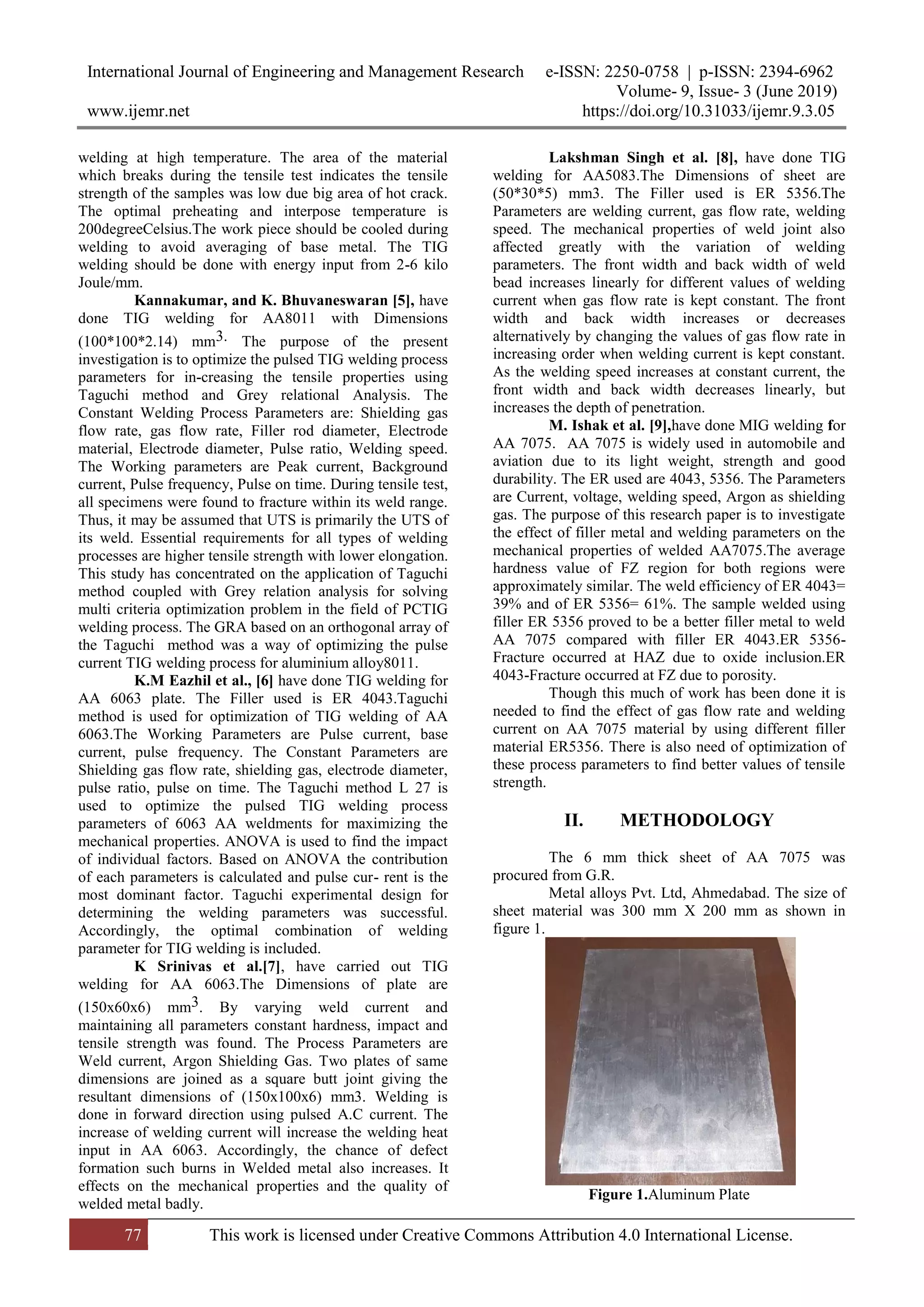 Study the Effect of Welding Parameters during TIG Welding of Aluminum ...