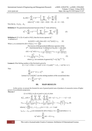 The Generalized Difference Operator of the 퐧 퐭퐡 Kind | PDF