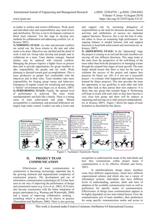 Project Team Building: Case Study Investigation in the Construction ...