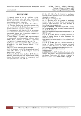 Time History Analysis of Circular and Rectangular Elevated Water ...