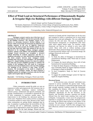 Effect of Wind Load on Structural Performance of Dimensionally Regular ...