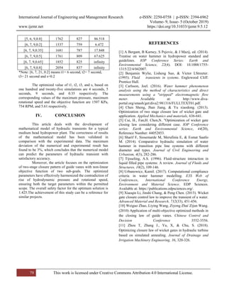 Optimization of Closure Law of Guide Vanes for an Operational ...