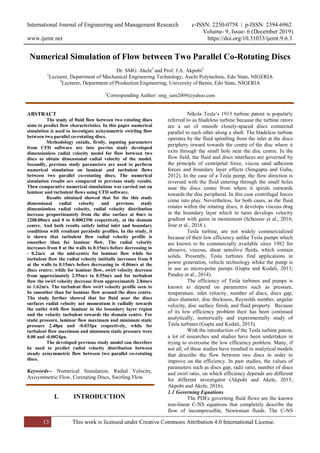 Numerical Simulation of Flow between Two Parallel Co-Rotating Discs | PDF