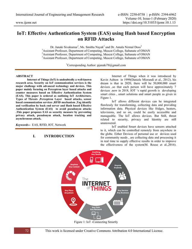 Iot Effective Authentication System Eas Using Hash Based Encryption On Rfid Attacks Pdf