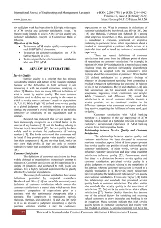 Customers' Satisfaction in ATM Service - Empirical Evidence from the ...