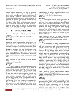 Analysis of Machine Learning Algorithm with Road Accidents Data Sets | PDF