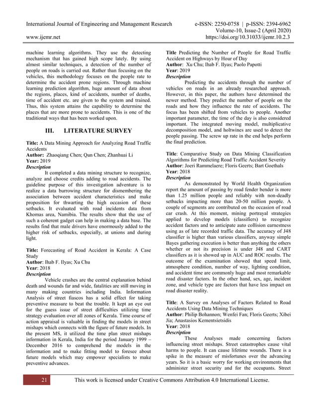 Analysis of Machine Learning Algorithm with Road Accidents Data Sets | PDF
