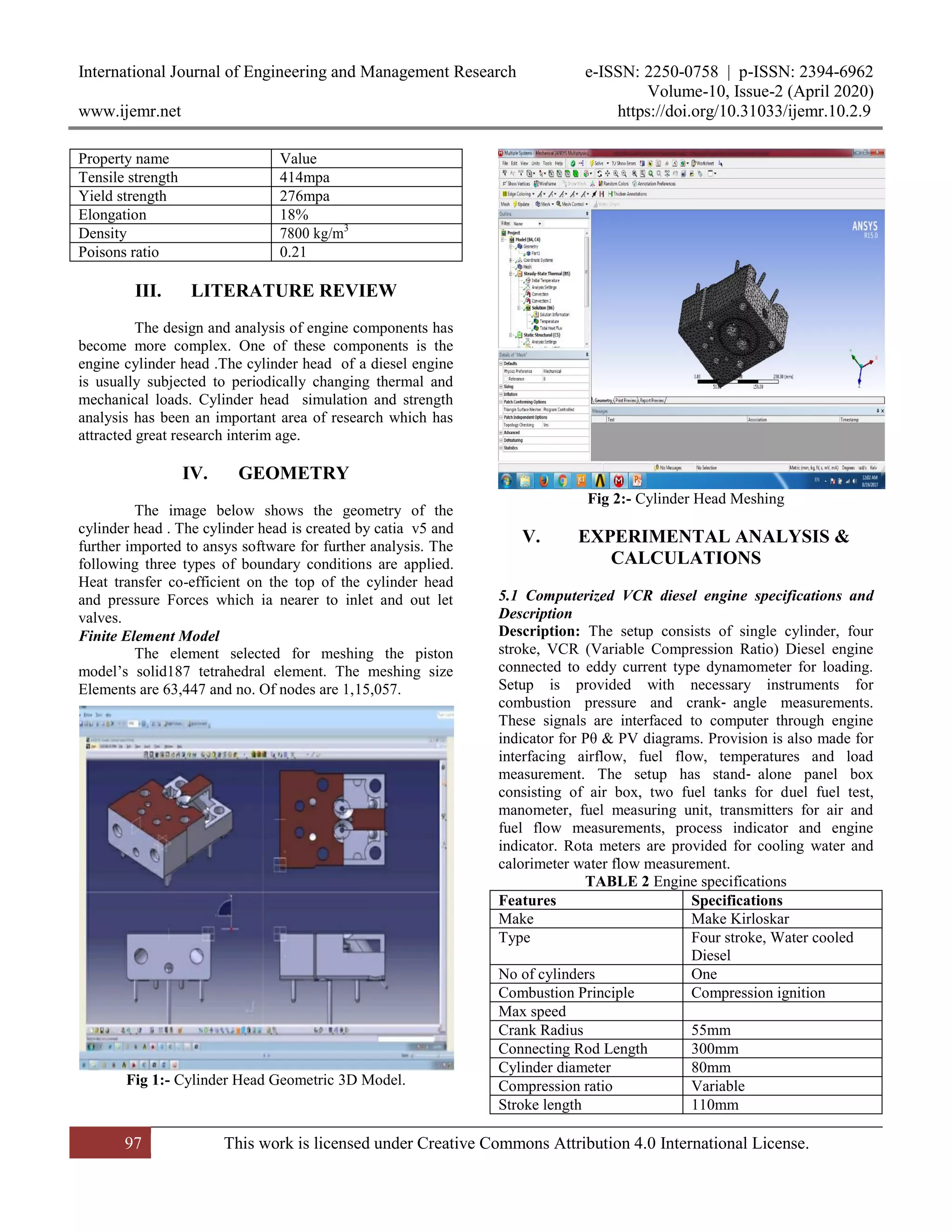 Thermo Structural Analysis on Cylinder Head of 4 Stroke VCR Diesel ...